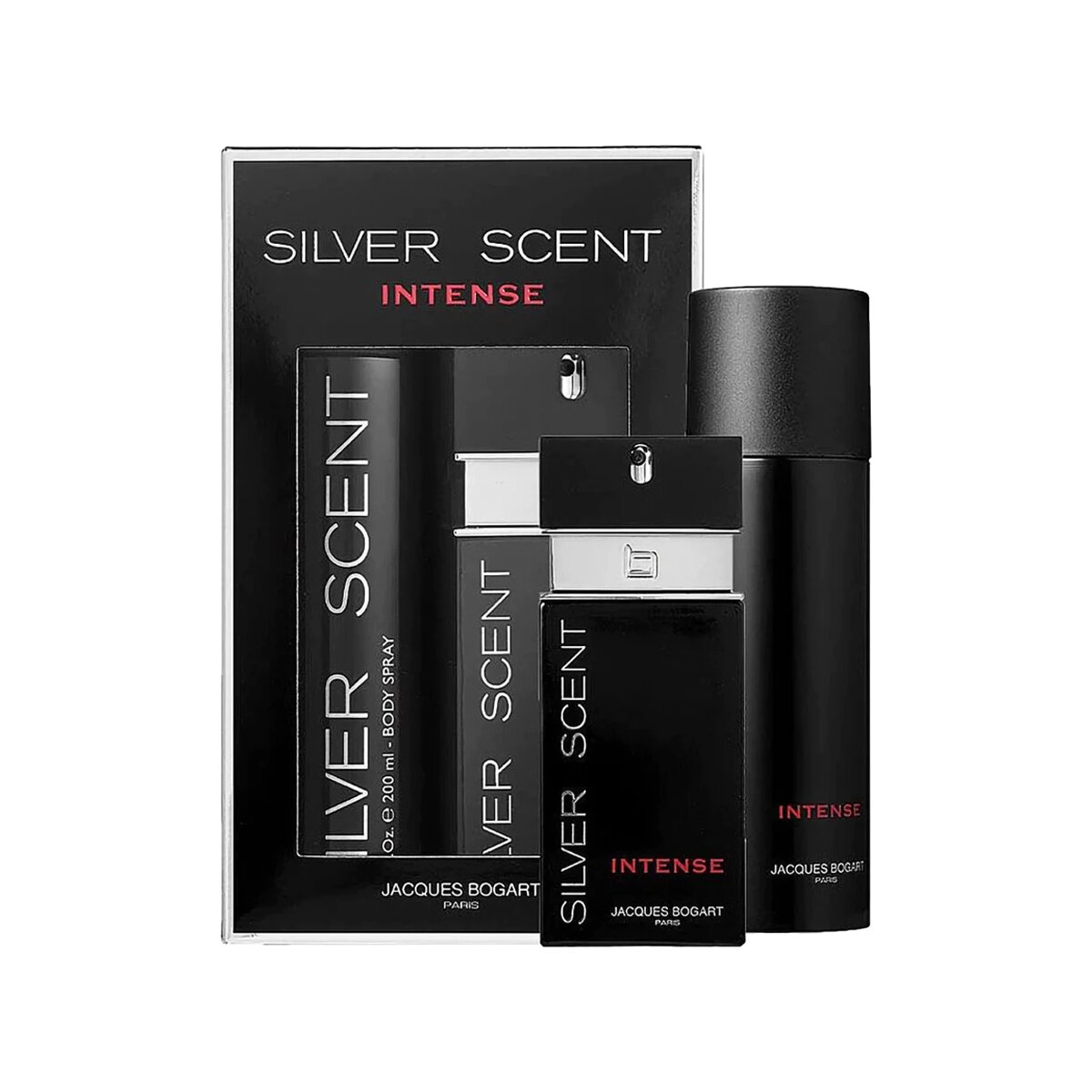 Jacques Bogart Silver Scent Intense набор (т/вода 100мл + дезодорант 200мл)