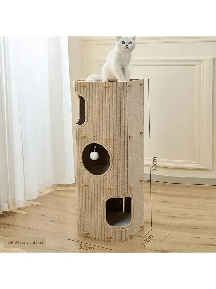 3-уровневый домик для кошек и комбинация с лазалкой 90*37