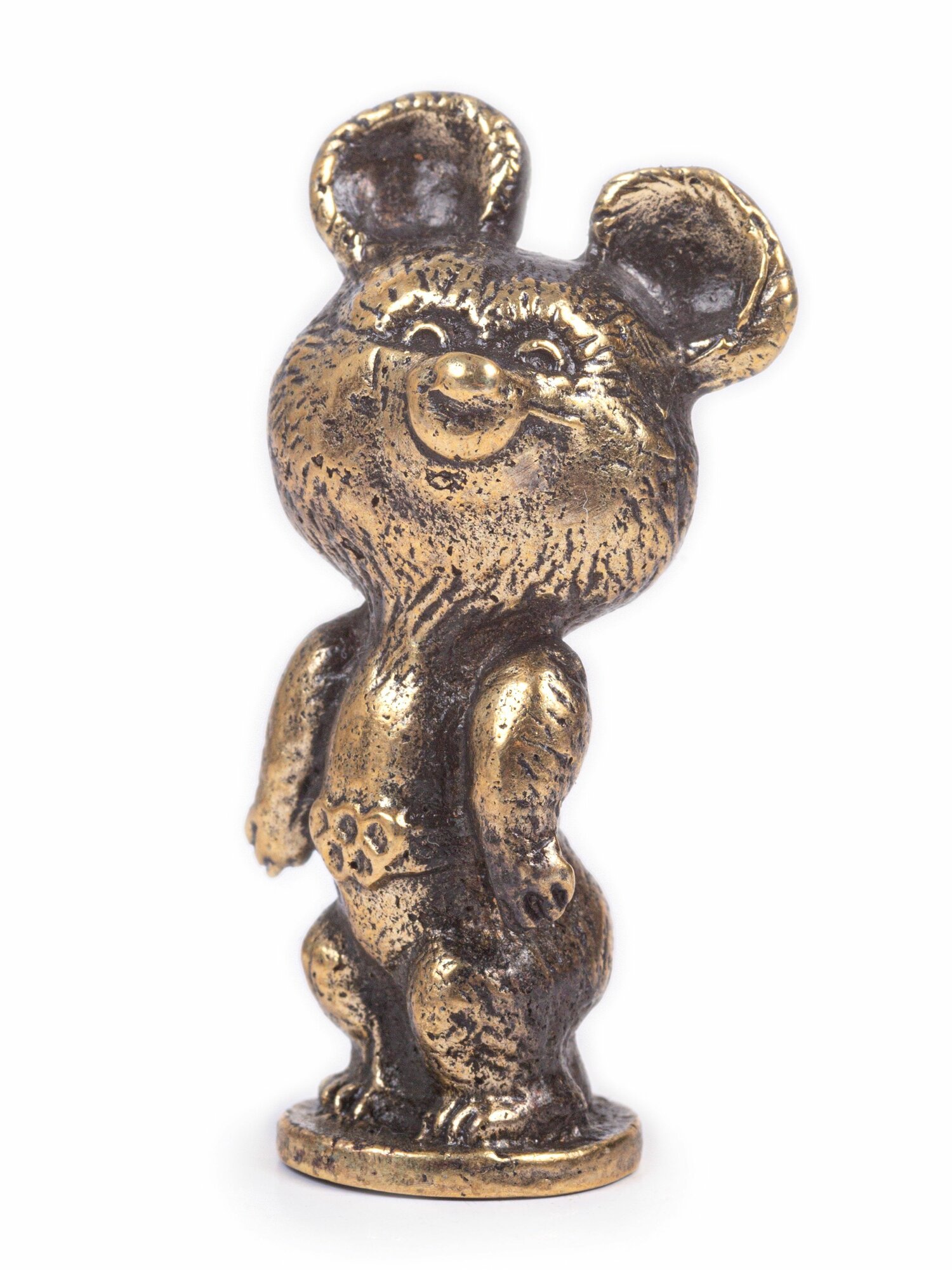 Мишка олимпийский статуэтка латунная интерьерная для декора дома