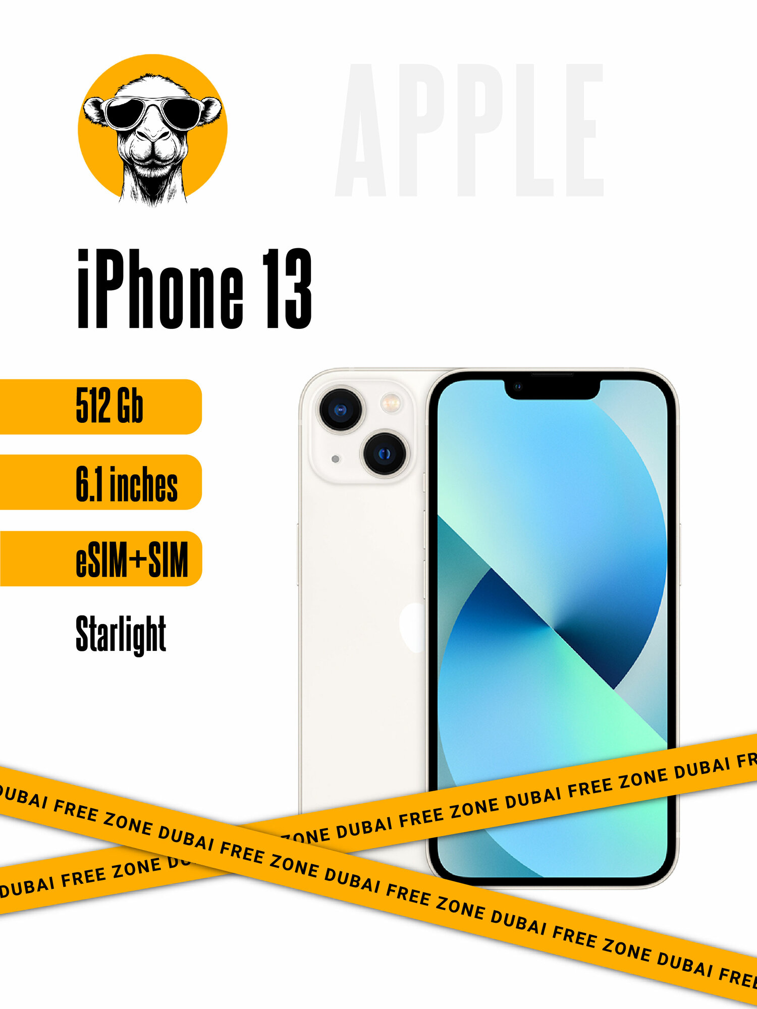 Смартфон iPhone 13 512Gb Starlight Sim+E-Sim