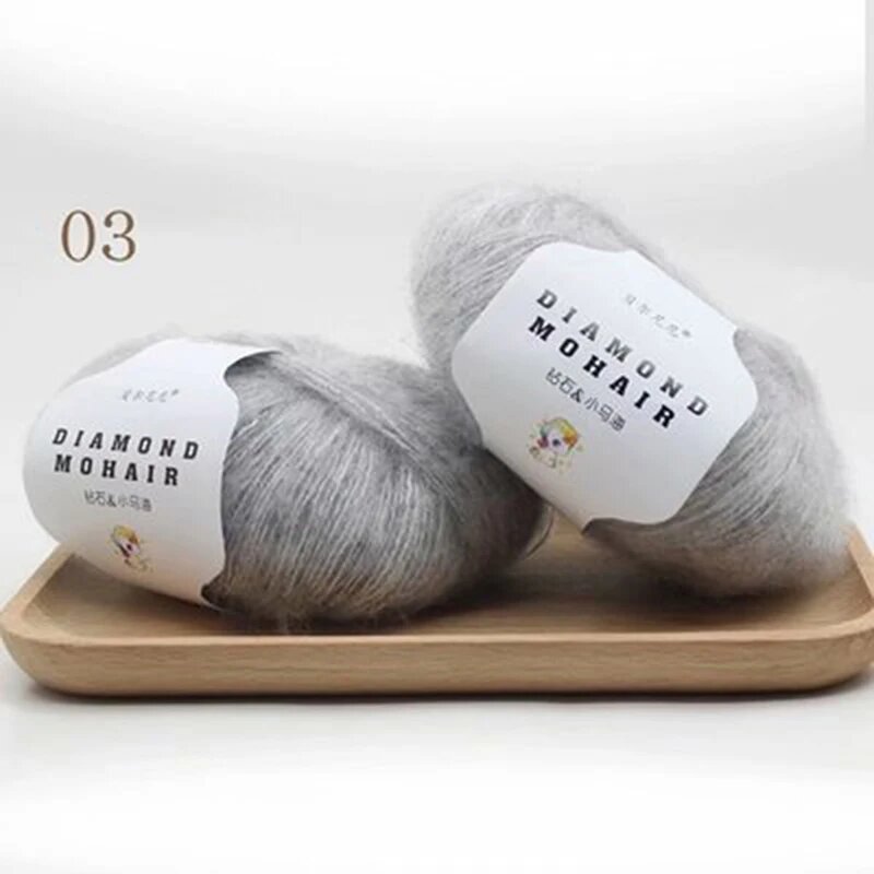 Diamond Mohair пряжа серая, 260 м, 03