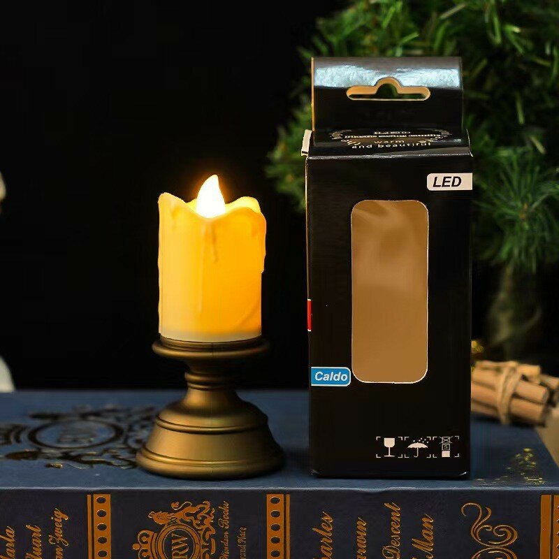 Классическое украшение ретро-атмосферы подсвечник night light decoration，Имитация электронного свечения