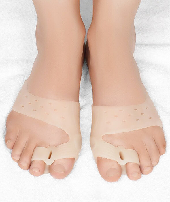 Силиконовый Бандаж на стопу, с корректором, с магнитами, 7,5 7,2 см, цвет бежевый