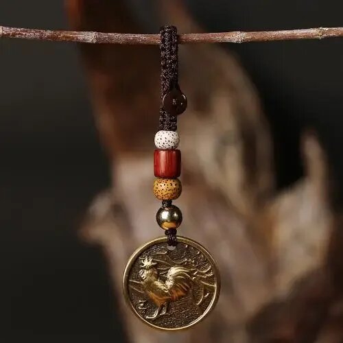 Латунный кулон бык, знак зодиака chicken