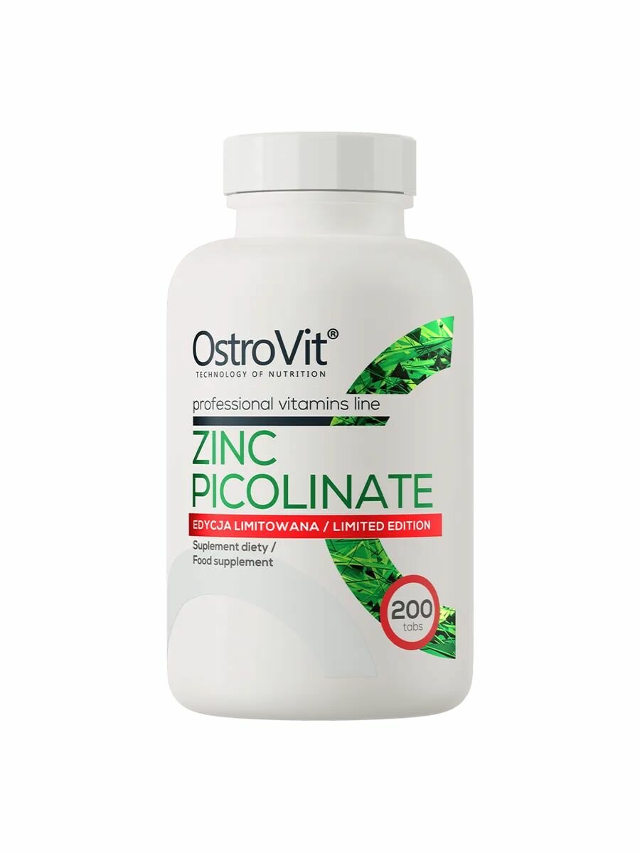 Цинк Ostrovit "Zinc Picolinate", 200 таб, для иммунитета и здоровья, для мужчин