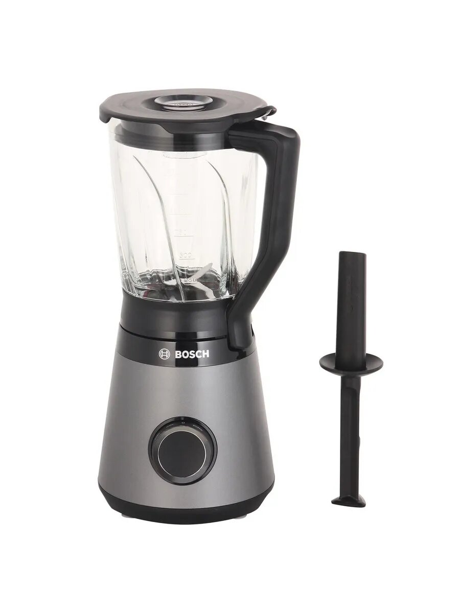 Блендер Bosch MMB6172S, мощность 1200Вт, 2 скорости, защита от перегрузки, серебристый