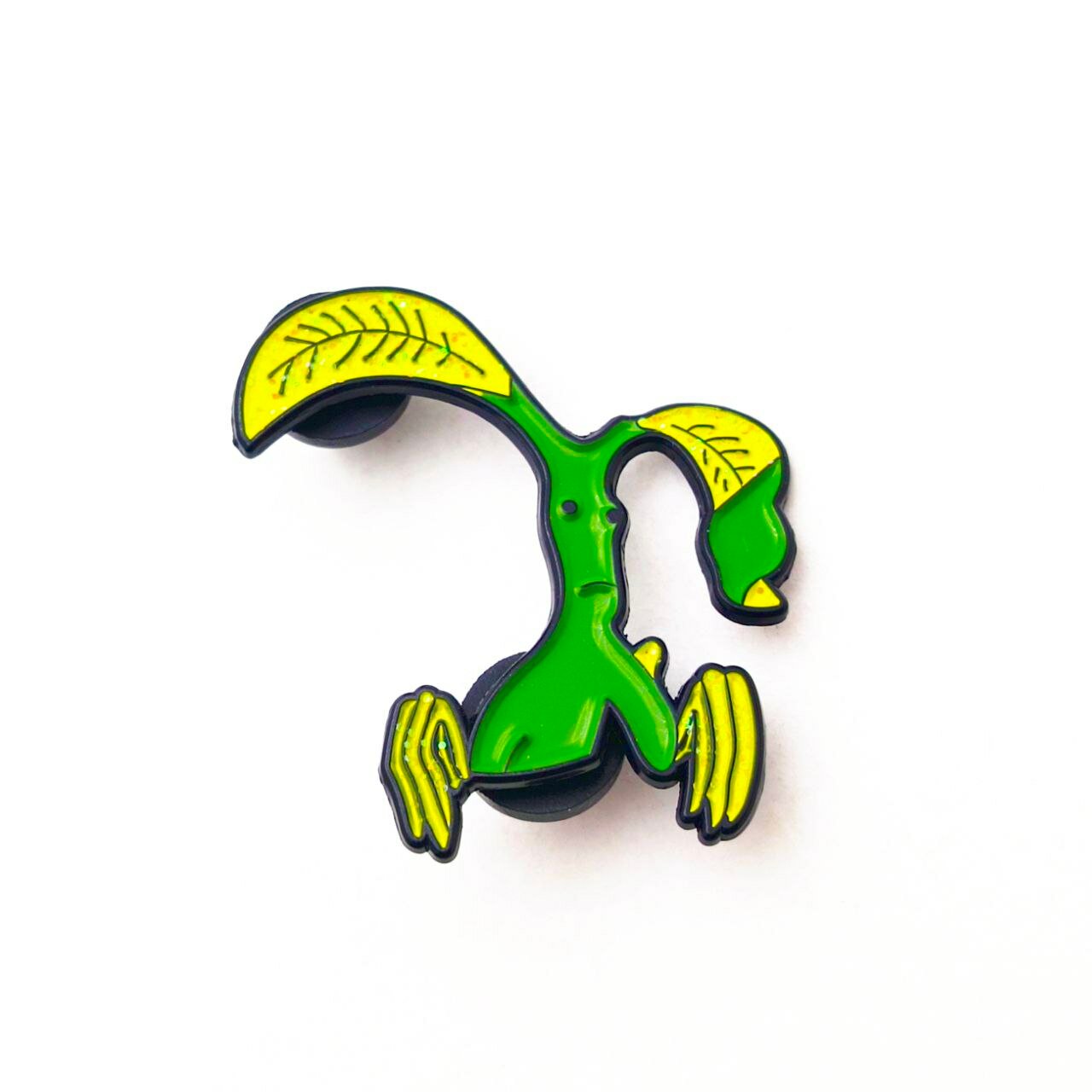Значок для рюкзака, кепок и вещей" Мистер Листья" / Зеленый / 1 шт.