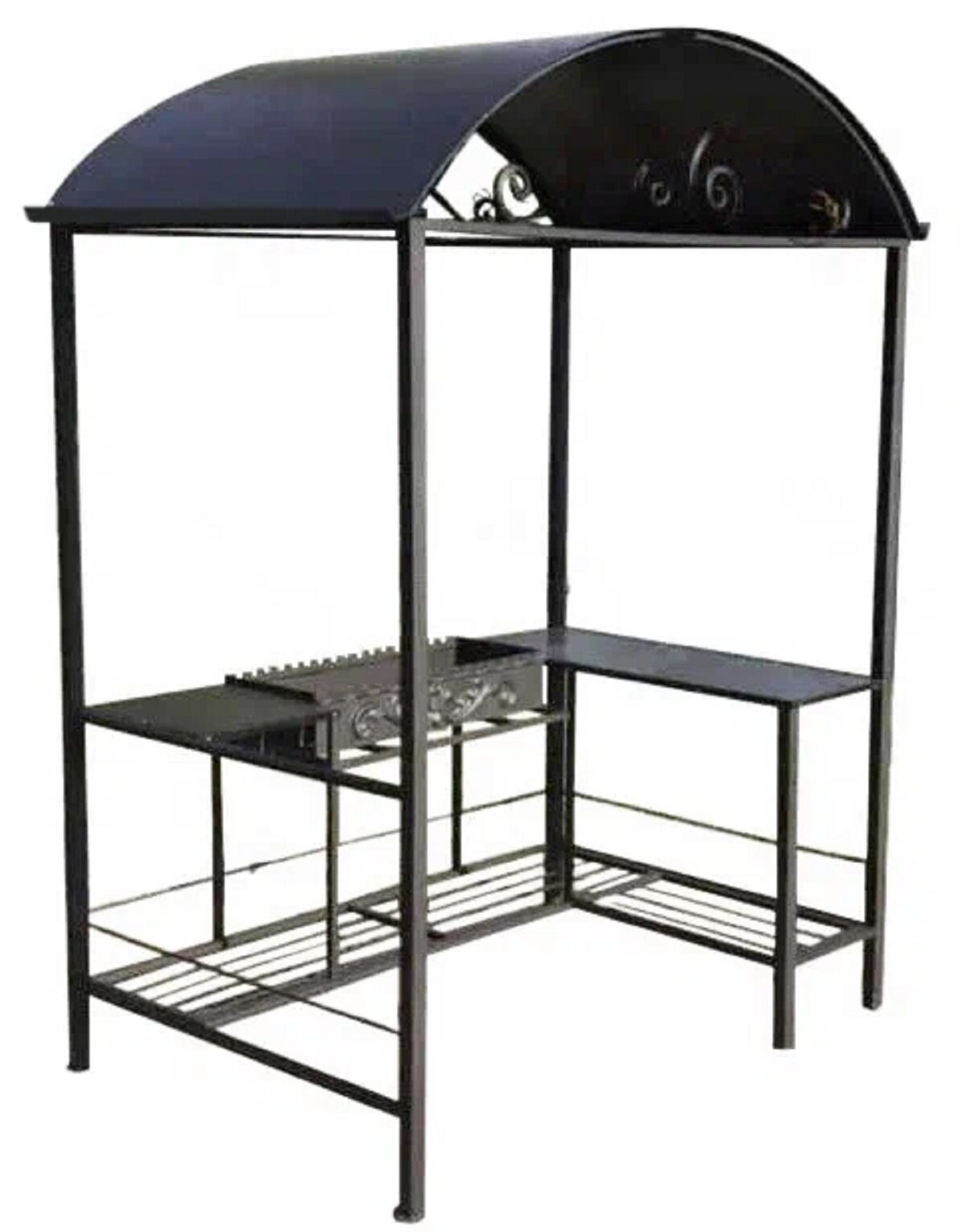 Мангал Мини–3, с крышей, сварной, стационарный, 100 x 185 x 230 см