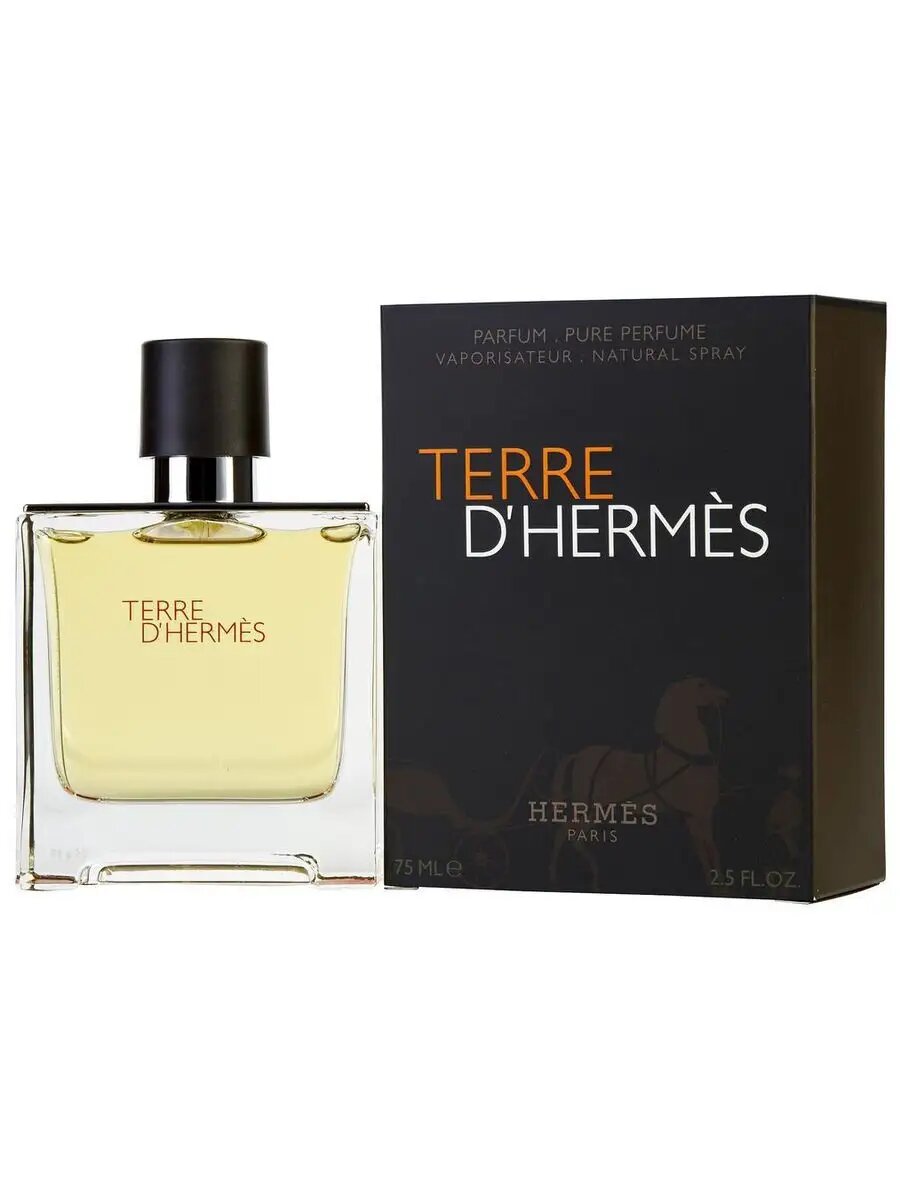 Hermes Terre D'Hermes Parfum, мужские духи с древесно-пряным ароматом, 75 мл