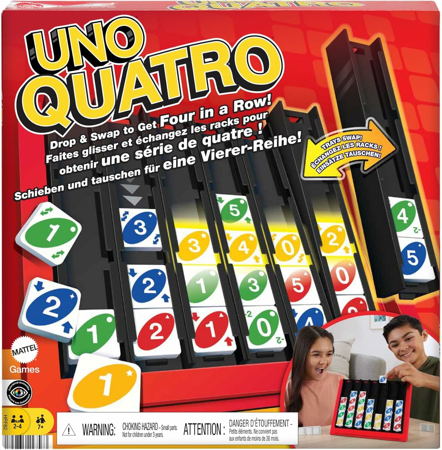 Настольная игра Mattel "UNO Quatro", карточная, от 7 до 9 лет, 4 игрока