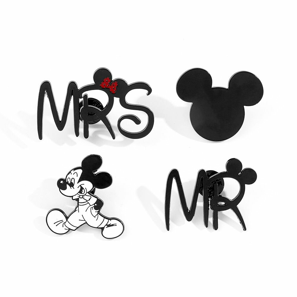 MINISO Милая мультяшная креативная черно-белая брошь с Микки Маусом, голова Микки, металлический значок, аксессуар, булавка, украшение для одежды и сумки