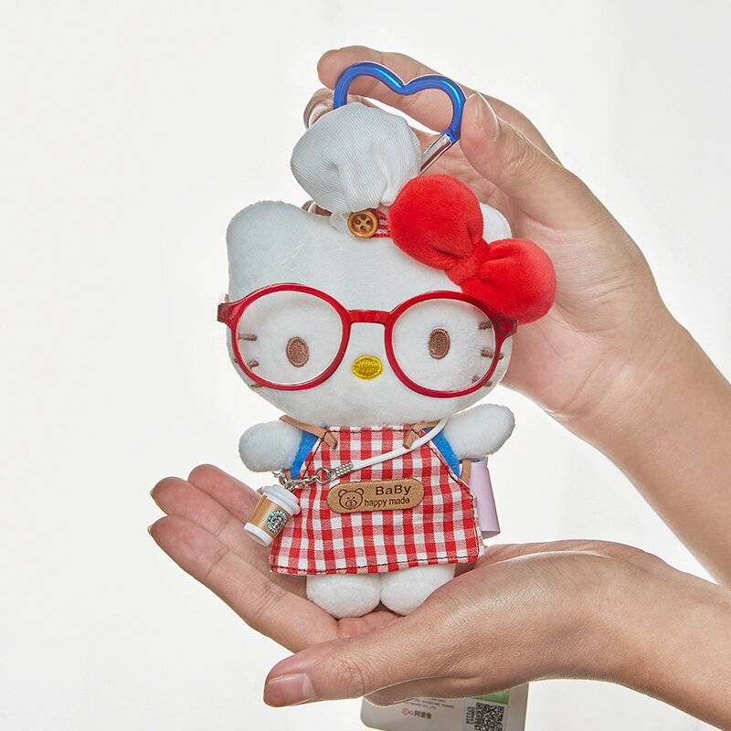 Милый брелок-подвеска Hello Kitty для сумки, рюкзака, плюшевая кукла, маленький брелок для ключей, подарок на день