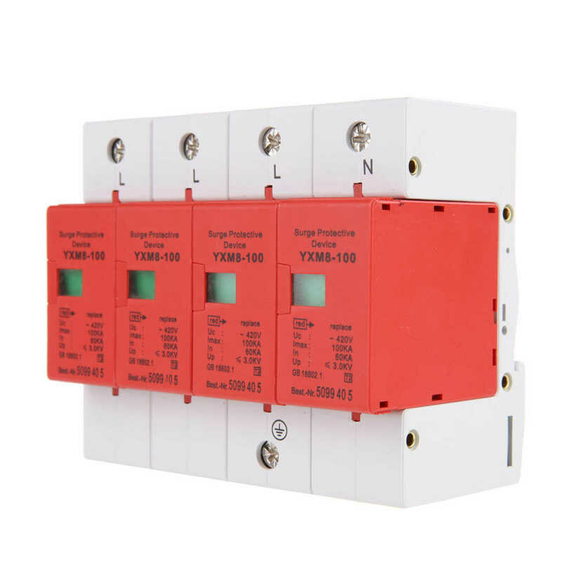 Сетевой фильтр 4P 100kA бытовой сетевое устройство для защиты от перенапряжения на DIN-рейку низкого напряжения грозовой разрядник