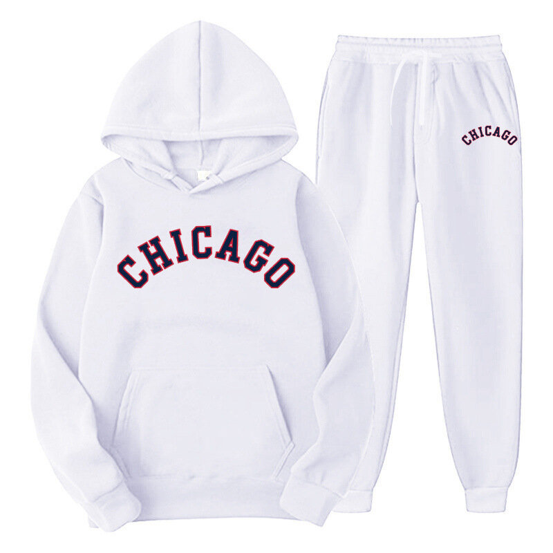 Новый мужской спортивный костюм с капюшоном, стильная флисовая толстовка для мужчин.