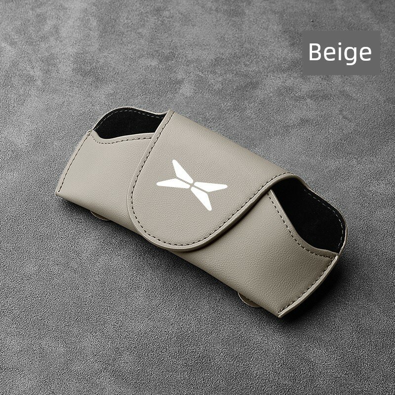 Xpeng Автомобильный футляр для очков на солнцезащитный козырек, бежевый для G3/P7+/P5/G9/X9/G6/MONA03