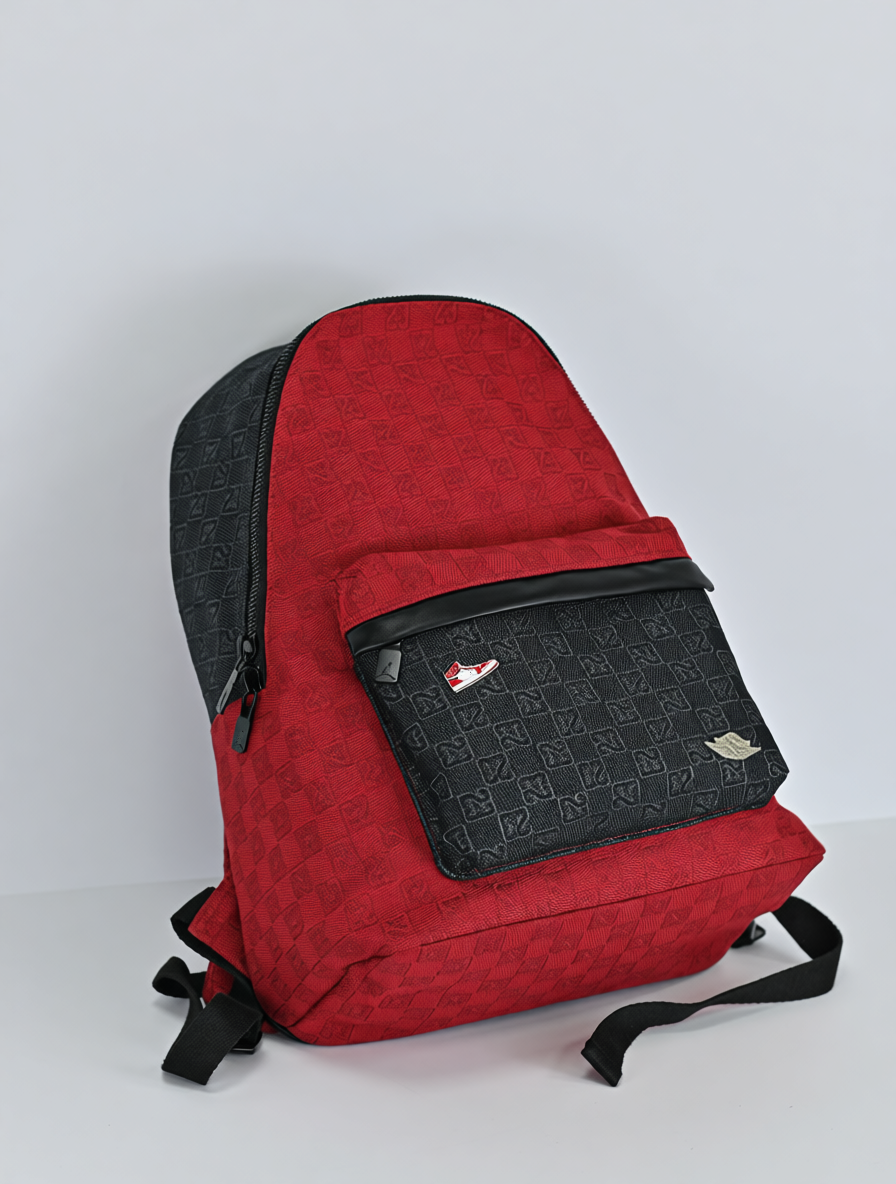 Рюкзак мужской Monogram черно-красный, спортивный, городской, 20л