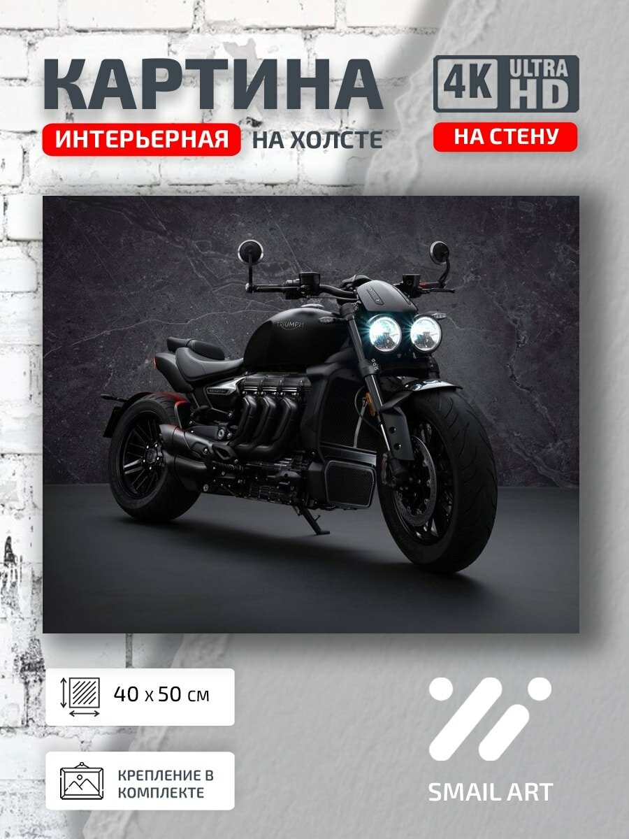 Картина на холсте интерьерная 40 на 50 на стену Black Edition для гостиной атмосфера