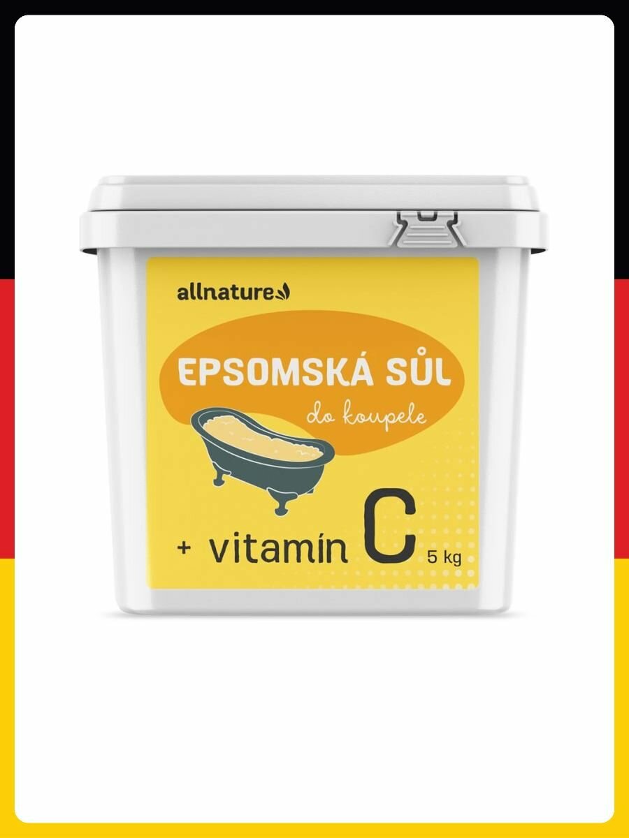 Соль для ванны allNature Epsom salt + vitamin C, 5000 г