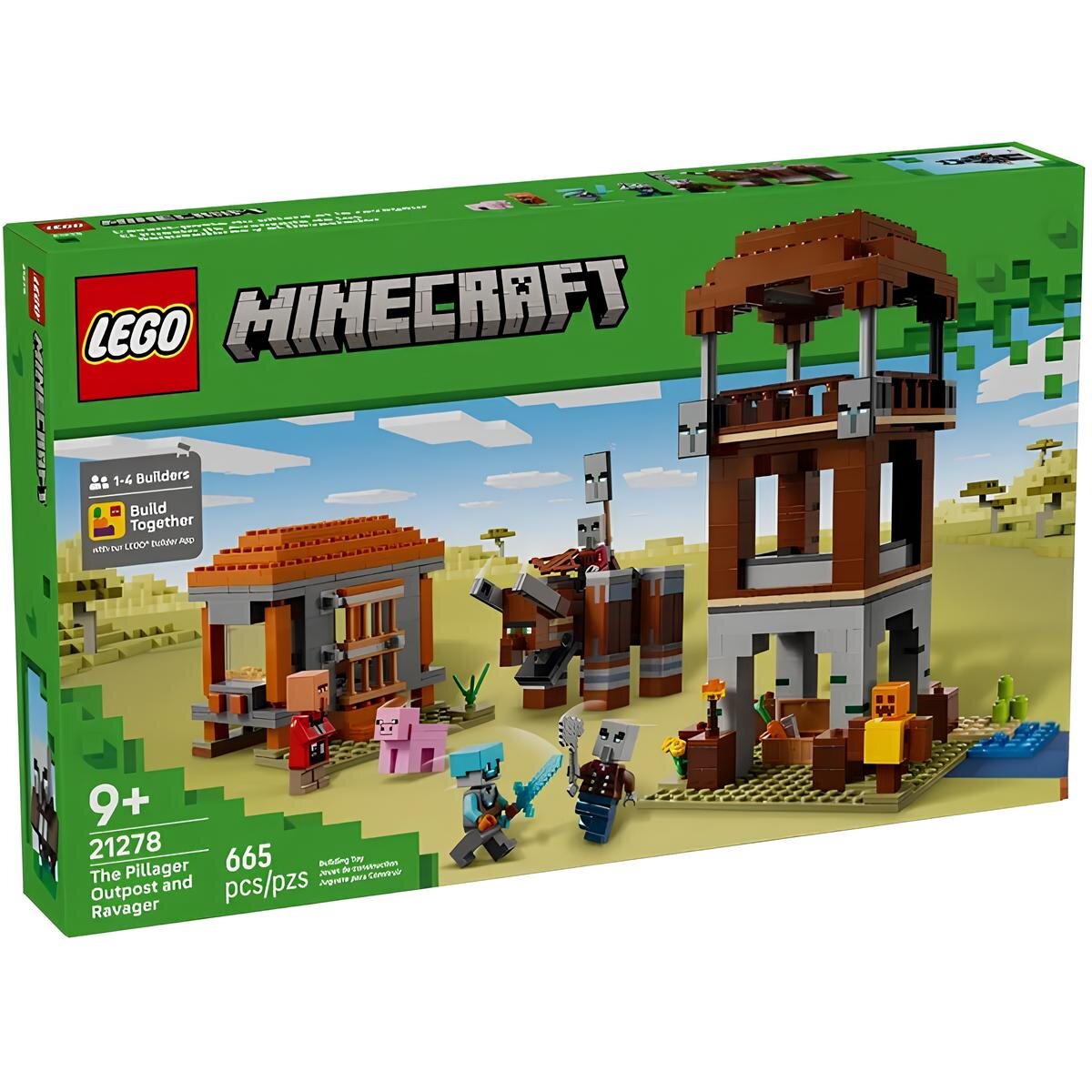 Конструктор LEGO Minecraft 21278 Застава грабителей и опустошитель