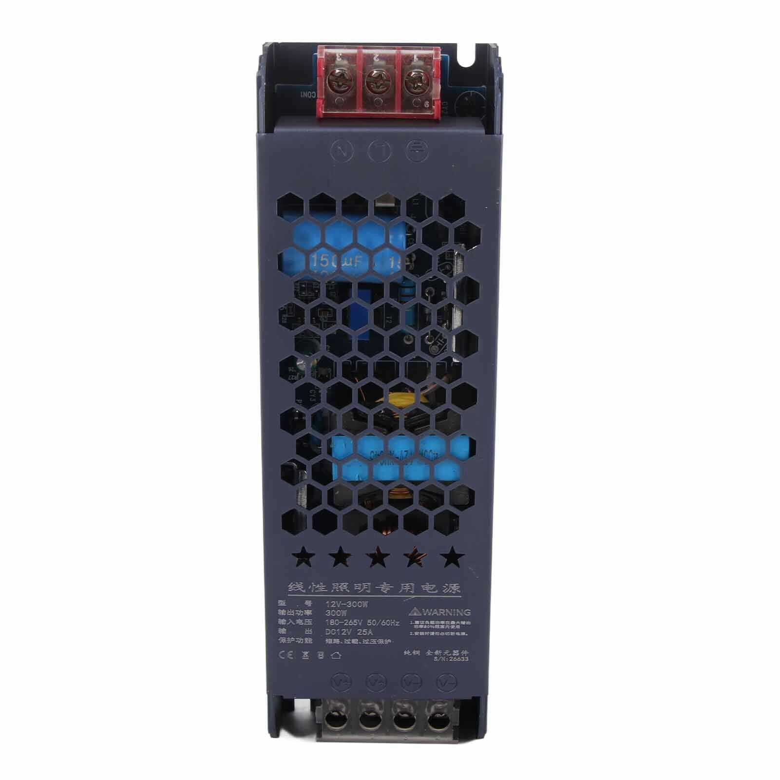 Светодиодный импульсный источник питания, трансформатор магнитного света, черная длинная полоса, 300 Вт, AC175 250 В, 12 В, 25 А