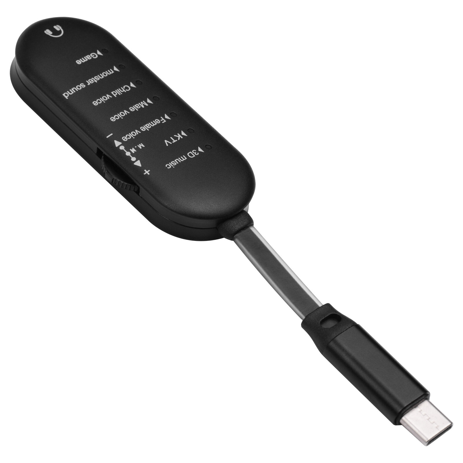 SK7 Портативная звуковая карта для телефона Voice Changer 7 звуковых эффектов Type-C с наушниками для стриминга Онлайн-Караоке записи видео игры, Черный