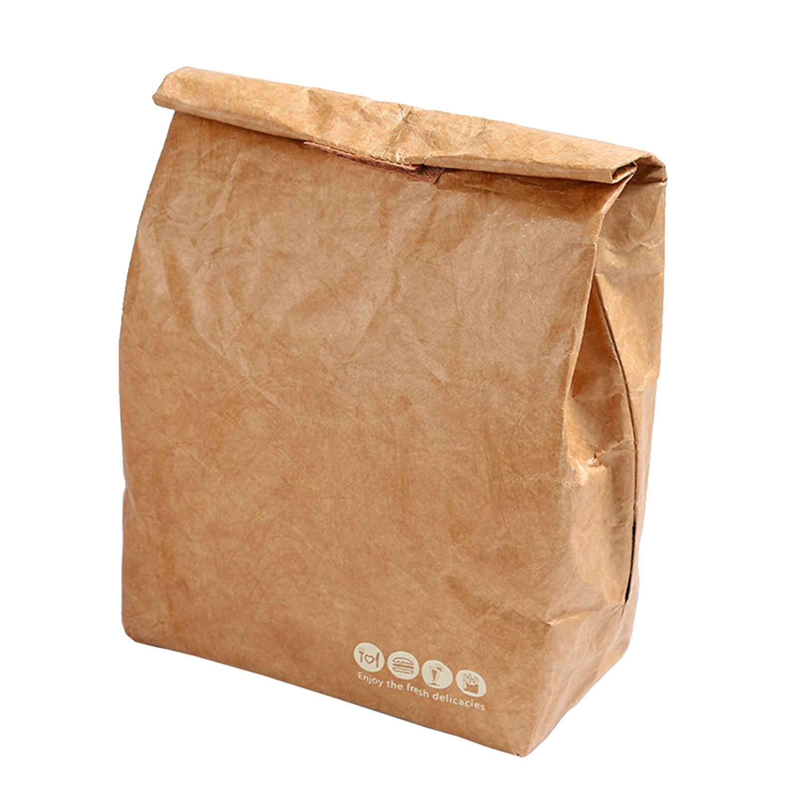 Kraft Paper Bento Bag Eco-Friendly Biodegradable Dupont Aluminum Film Lunch Box Outdoor Picnic Insulation & Thermal Bag