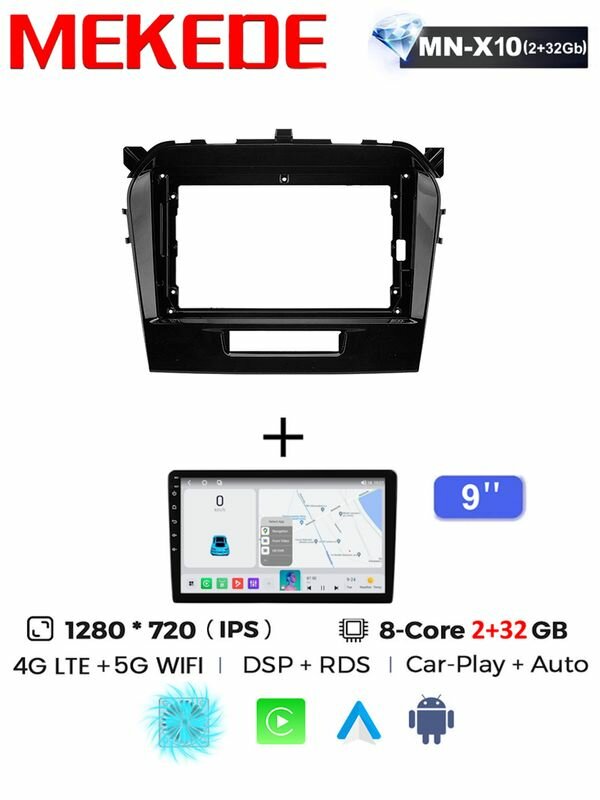 Магнитола 9" Mekede MN X10 Pro 2/32 Gb Suzuki Vitara 4 2014-2018 carplay