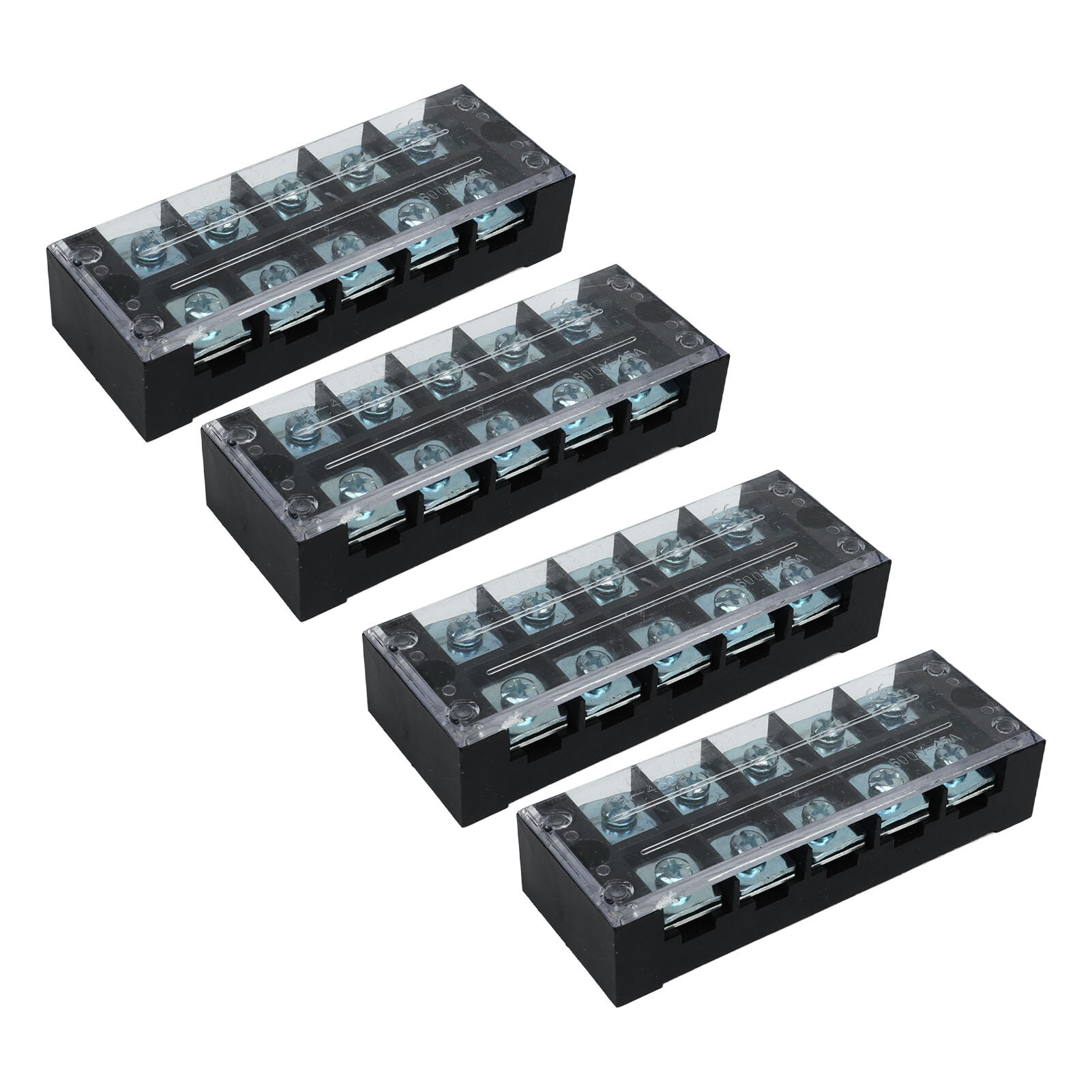 Клеммная планка с двумя рядами для большого тока 600В 45А, 5 позиций, 4 шт, TB Fixed