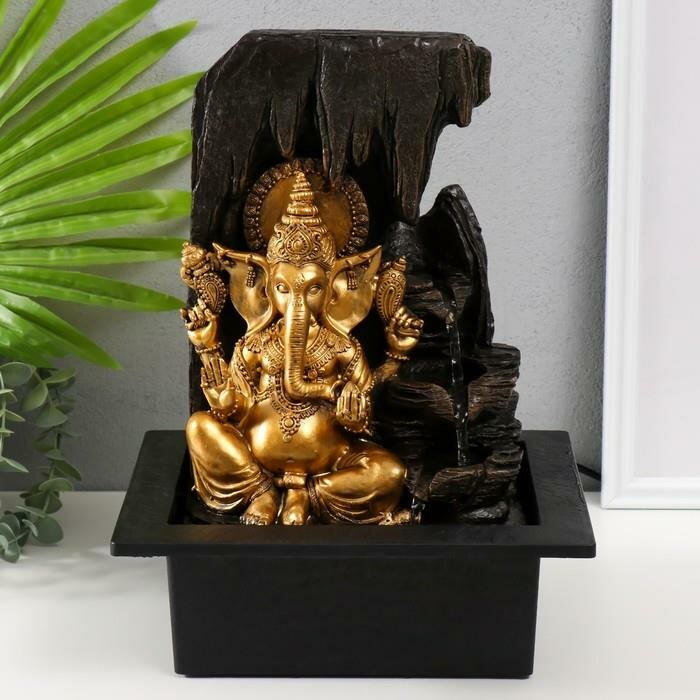 Декоративный фонтан Ганеша в гроте (с подсветкой)