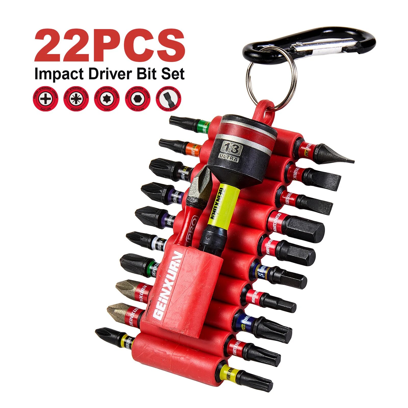 Набор Магнитных Многофункциональных Отверток Geinxurn 1/2 Дюйма Из Стали S2: Phillips, 22PCS-13SK