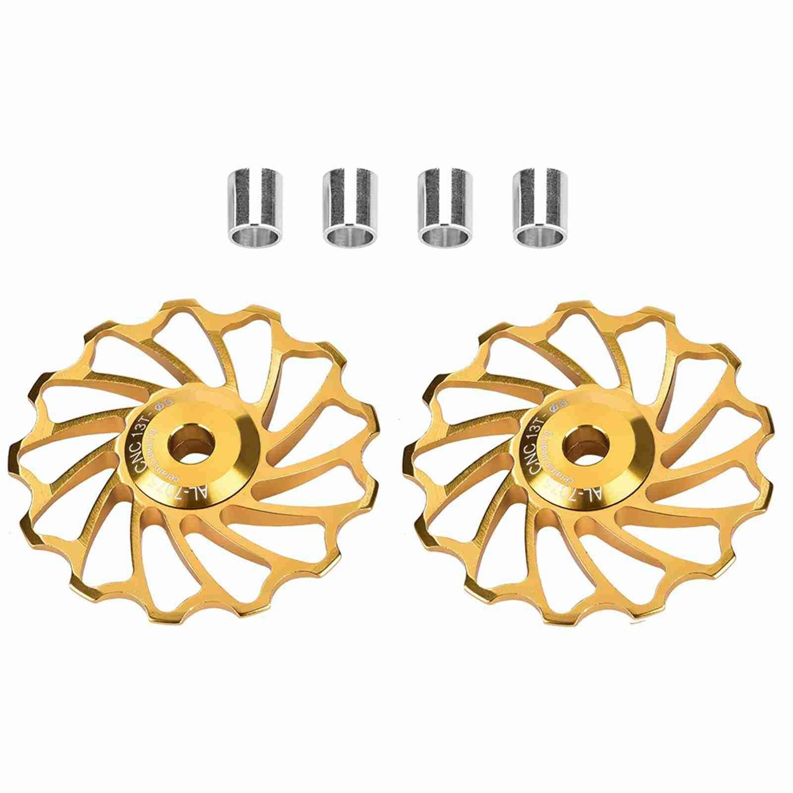 1 пара керамических подшипников MEIJUN, задний шкив, 13T, золотой.