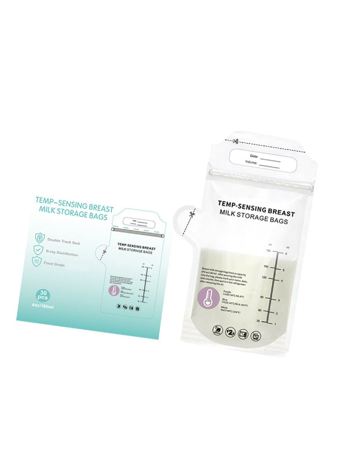 Пакеты для хранения грудного молока 30шт. Футляр-органайзер с маркировкой и датчиком температуры