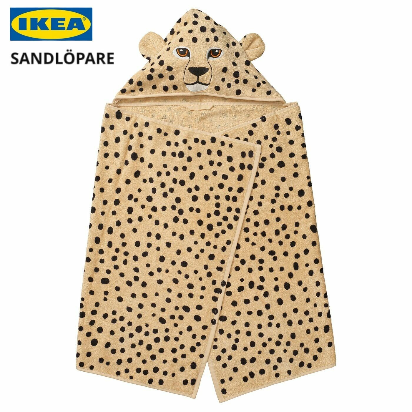 IKEA Полотенце банное, Вата, 70x140 см, светло-коричневый, черный, 1 шт.