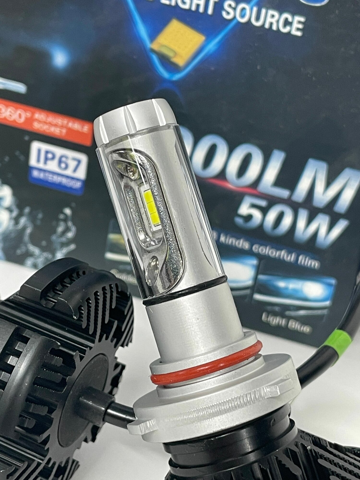 Автомобильные светодиодные лампы, HB3 (9005), 50W, 6000 Lm, 12 вольт, с радиаторным охлаждением, X3 Led Headlight ZES, ИКС ТРИ, TG (2 шт. / комплект