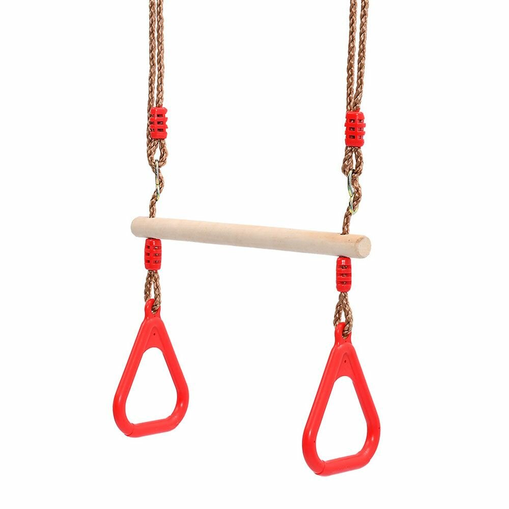 Детское кольцо для взрослых с деревянной палочкой для рукопожатия, качели на фитнес-кольце красного цвета