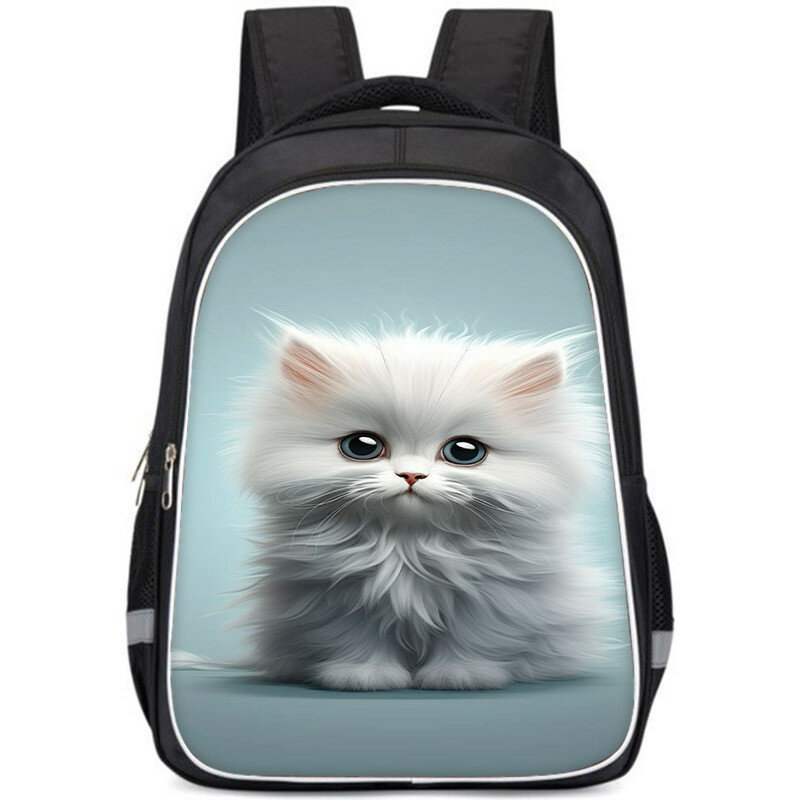 Рюкзак для школы с котом 3d прочный легкий вместительный размер 3 малый, бренд не указан