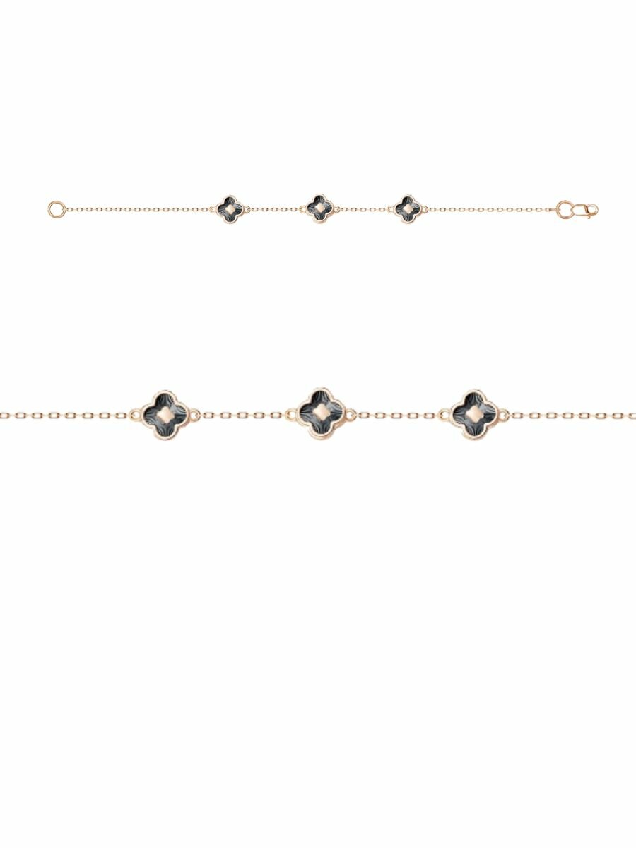 Браслет, красное золото, 585 проба, родирование