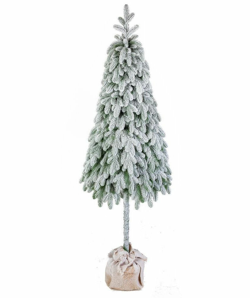 Искусственная ель афродита с натуральным стволом, 190 см, заснеженная, хвоя 100% литая, царь елка АФР/ОСБ-ЗСНЖ-190