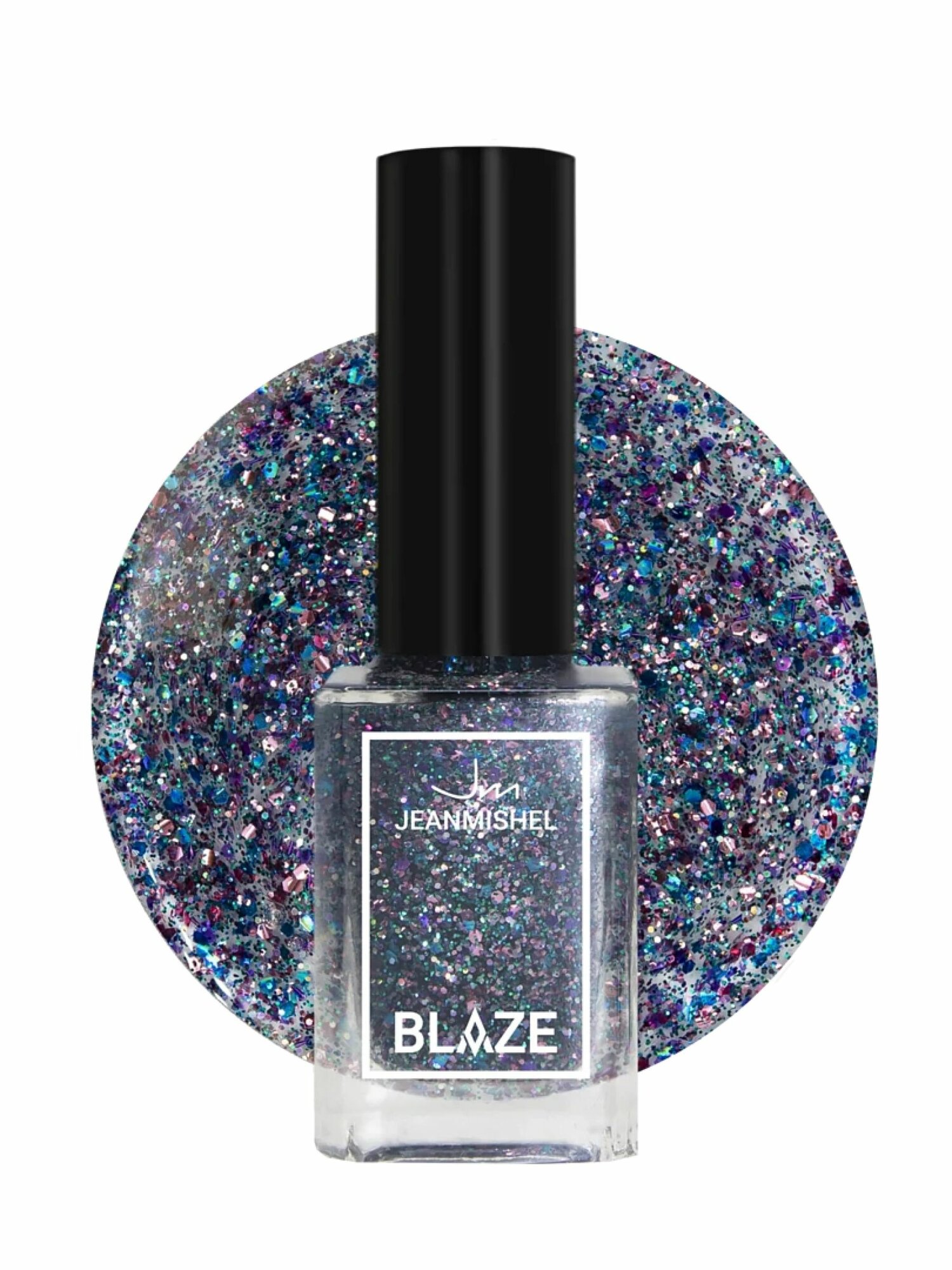 Лак для ногтей JeanMishel тон № 405 с блестками, блестки мульти крупные 12мл