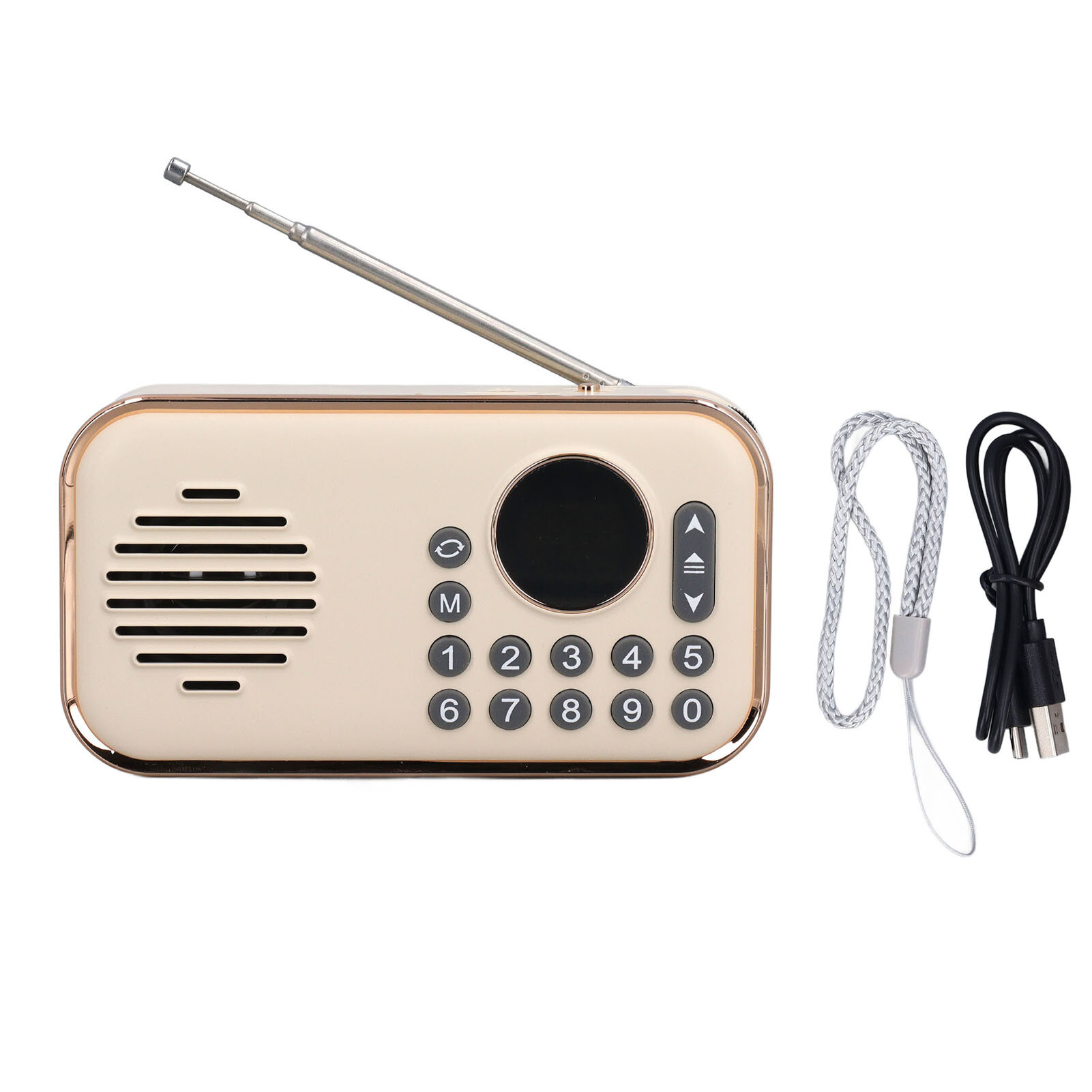 Bluetooth-динамик Радио Портативный Bluetooth Карта памяти U Диск MP3 FM Радио Музыкальный Плеер Бежевый