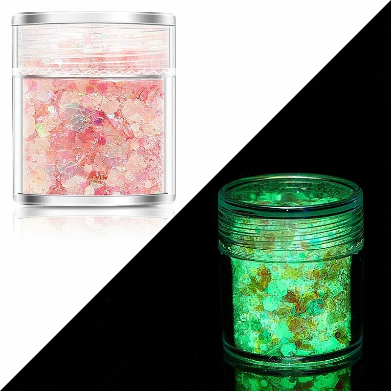 Светятся в темноте Блестки для декора Блестки декоративные глиттер в баночках 10 г/бутылка