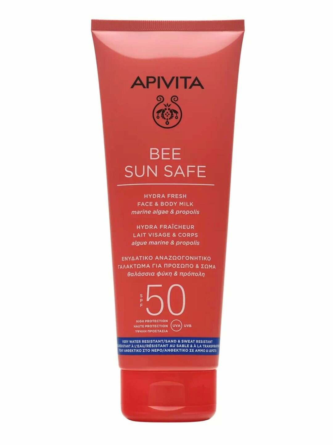 Апивита БИ САН сэйф Солнцезащитное свежее увлажняющее молочко для лица и тела SPF50, 200 мл | APIVITA Bee Sun Safe