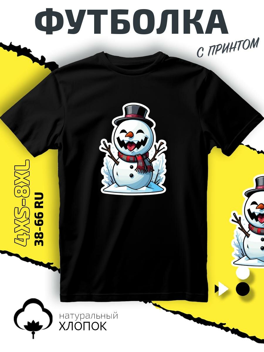 Футболка Снеговик cartoon зимний