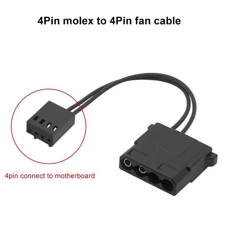 Angitu Адаптер питания вентилятора Molex 4Pin на 3Pin 4Pin to molex