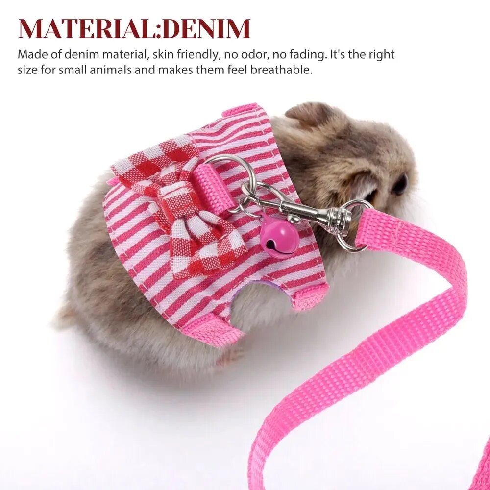 Одежда Для Маленьких Животных, Ошейник Для Хомяка, Розовый, Деним, 1 Комплект
