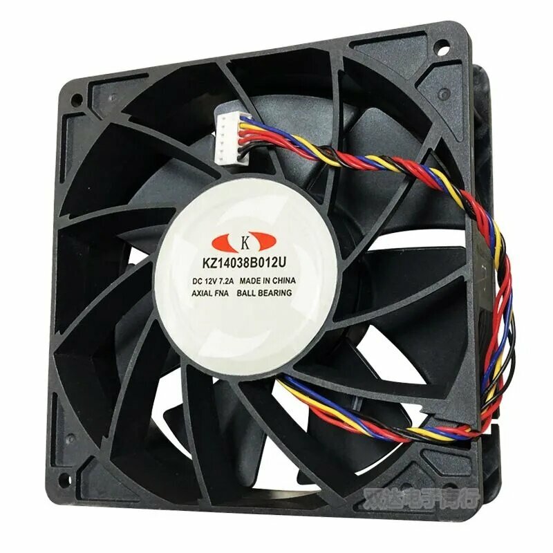 Вентилятор (Кулер) KZ (KZ14038B012U) 7,2A 6 булавок балансировка для Whatsminer M20/M21/M30/M50