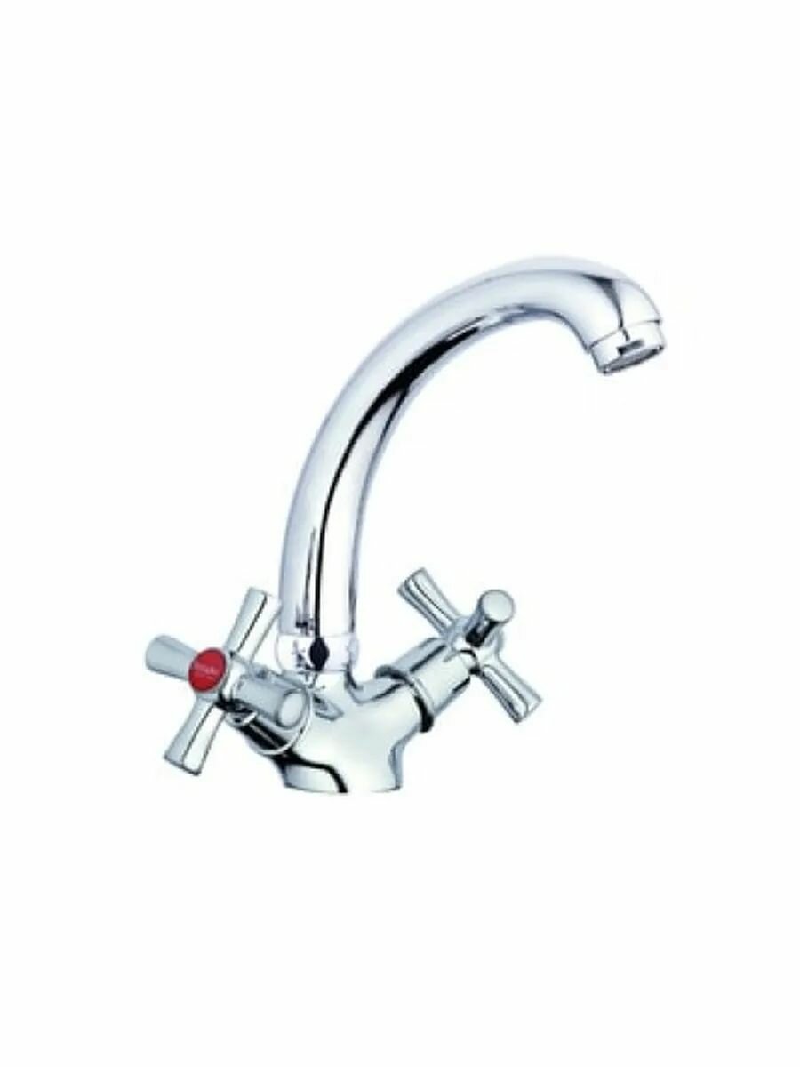 Смеситель для кухни с круглым изливом, керамика, 180*, шпилька DMT4-С722 ZEGOR