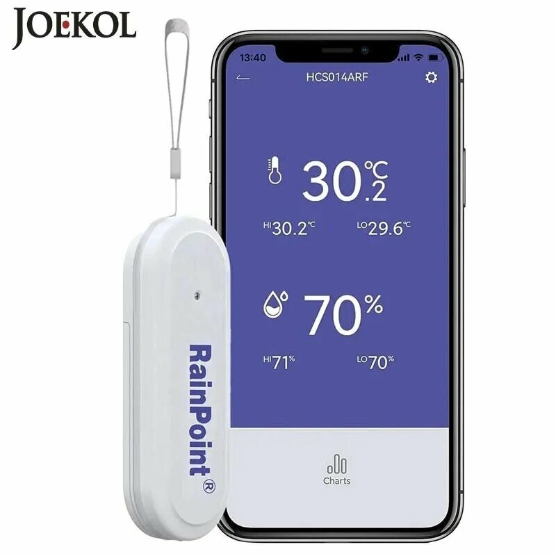 Wi-Fi умный датчик температуры и влажности, миниатюрный Термометр-Гигрометр с дистанционным управлением через приложение для помещений и улицы, водонепроницаемость IP54