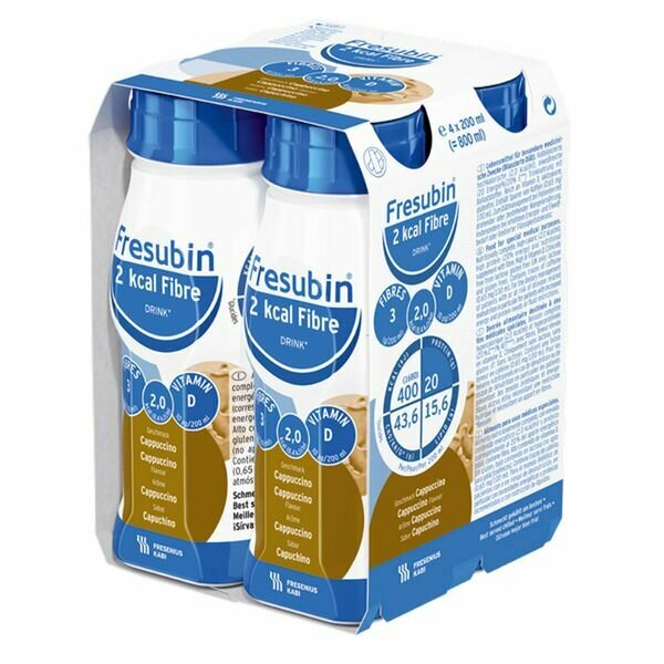 Напиток с пищевыми волокнами вкус капучино 2ккал Fresubin/Фрезубин бут. 200мл 4шт
