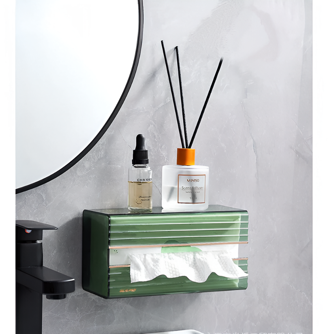 Настенная коробка для салфеток MyPads, настенная, для салфеток для лица, бокс для салфеток без сверления, зеленая